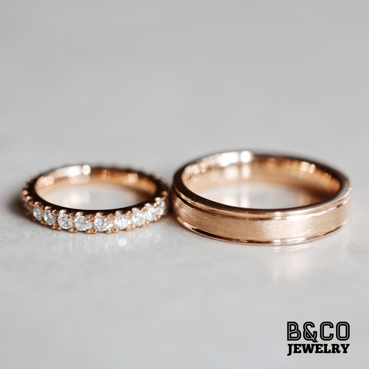 Minimalist Tres Modified Wedding Rings | B&Co Jewelry