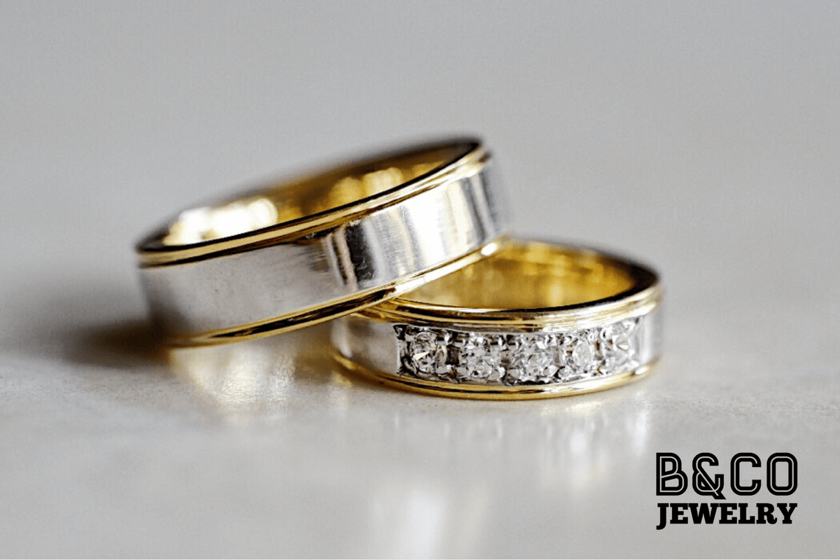 Tuscany Two Tone Wedding Rings | B&Co Jewelry